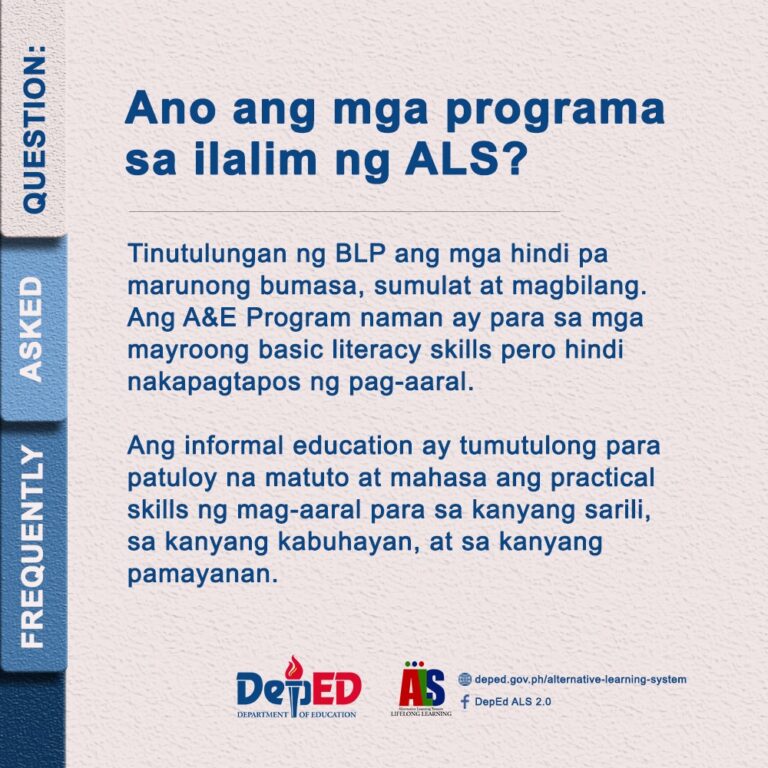 DepEd Alternative Learning System (ALS) Program - Assistance.PH