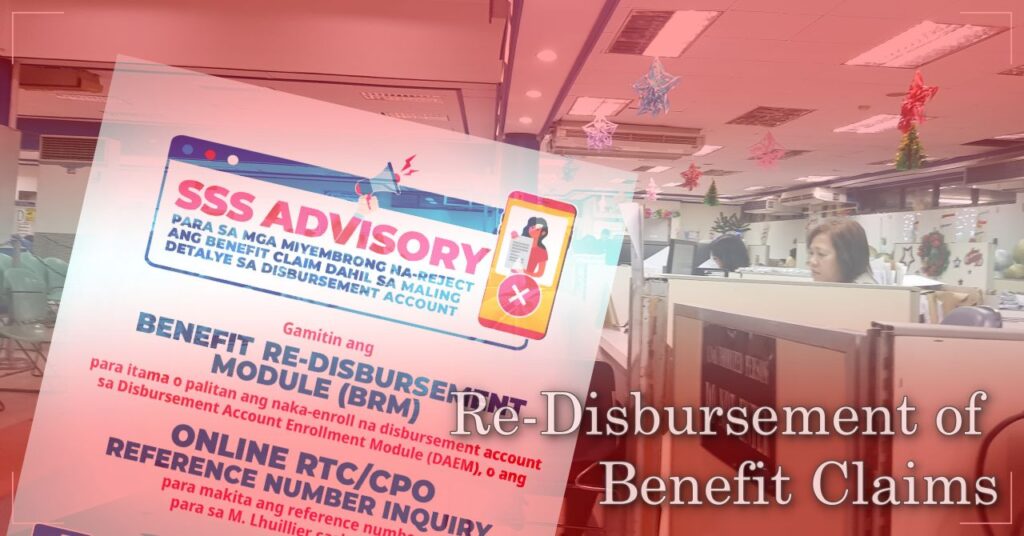 How to Process SSS Re-Disbursement of Benefit Claims - Assistance.PH