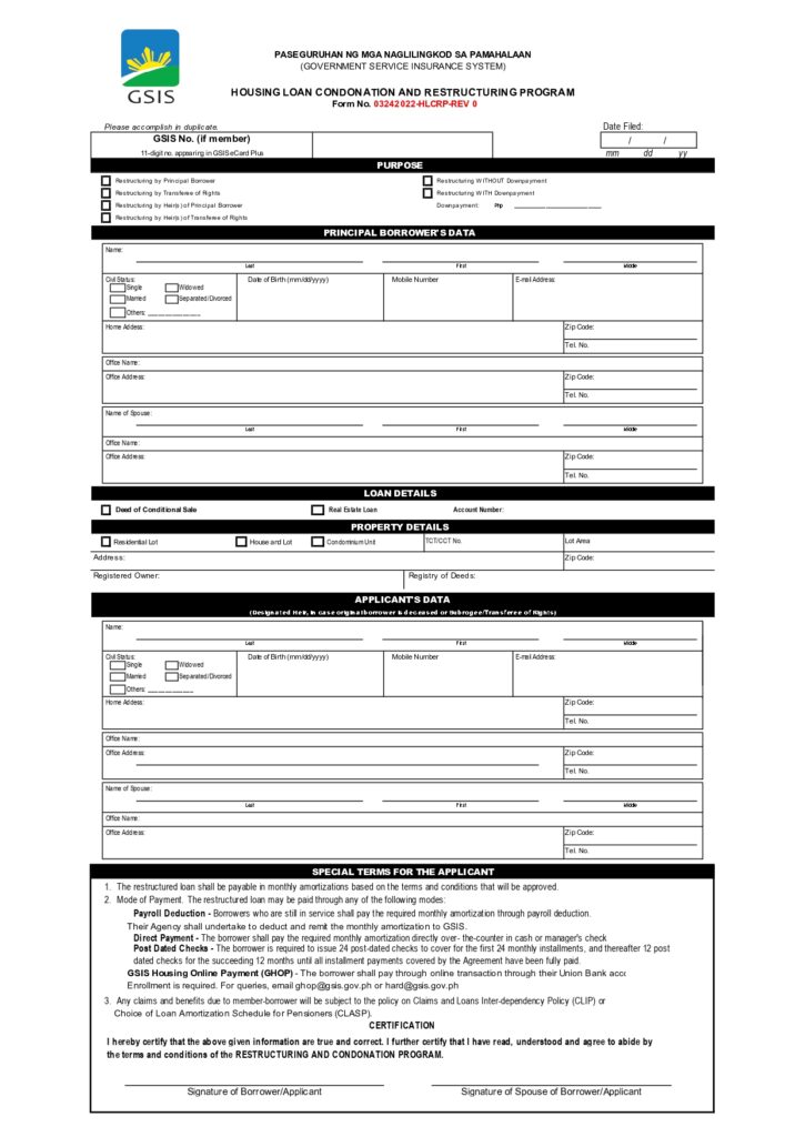 How to Apply for the GSIS Housing Loan Condonation Program