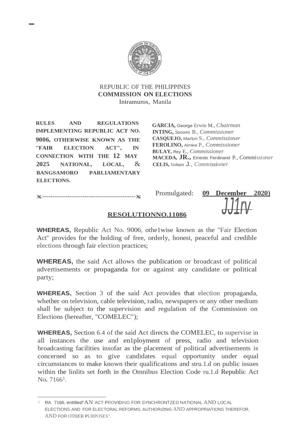 COMELEC Resolution 11086: Fair Campaign Rules