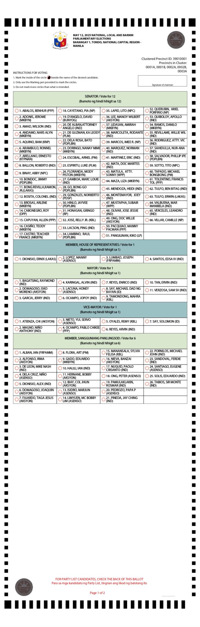 What to Expect from the 2025 Sample Ballot - Assistance.PH
