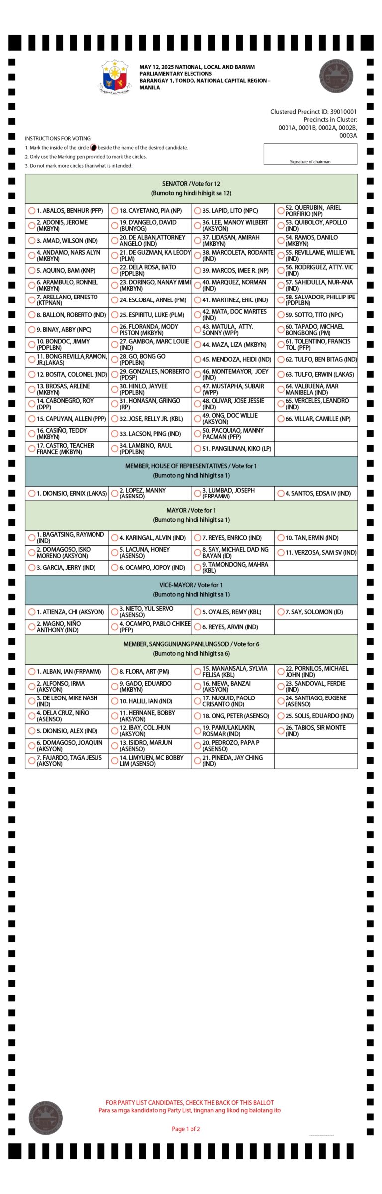 What to Expect from the 2025 Sample Ballot - Assistance.PH