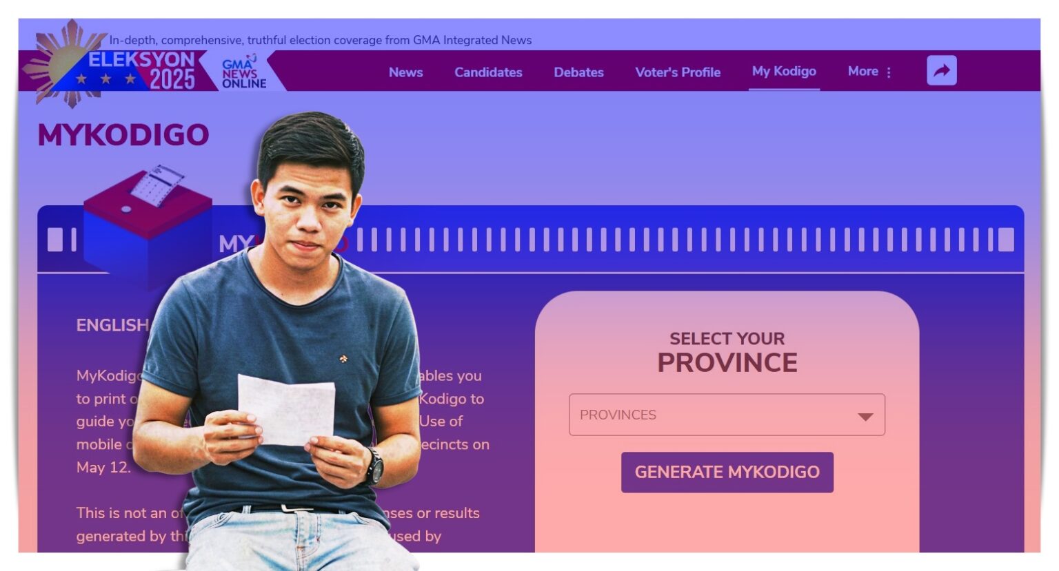 MyKodigo by GMA Network: Sample Voting Tool for PH Elections